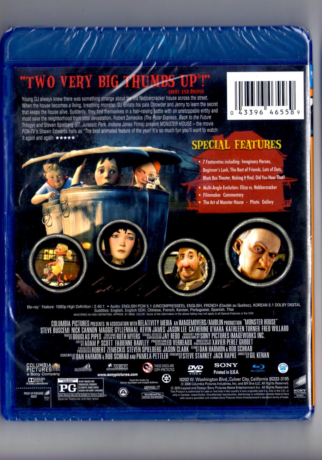 Monster House Blu-Ray + DVD Animated PG 2006 New and Sealed