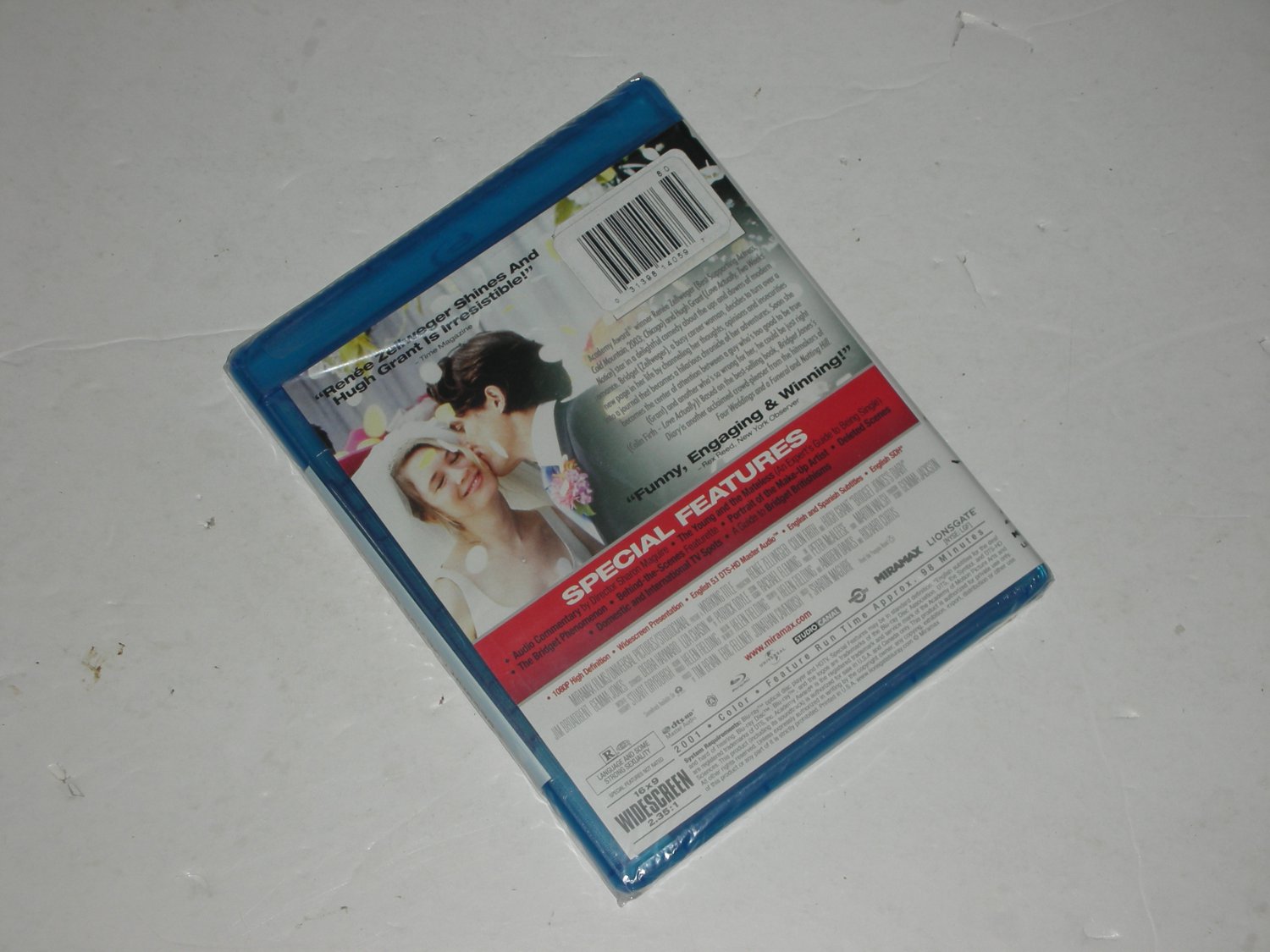 Bridget Jones's Diary (2001) Blu-Ray DVD Comedy/Romance Renée Zellweger Hugh Grant Colin Firth New