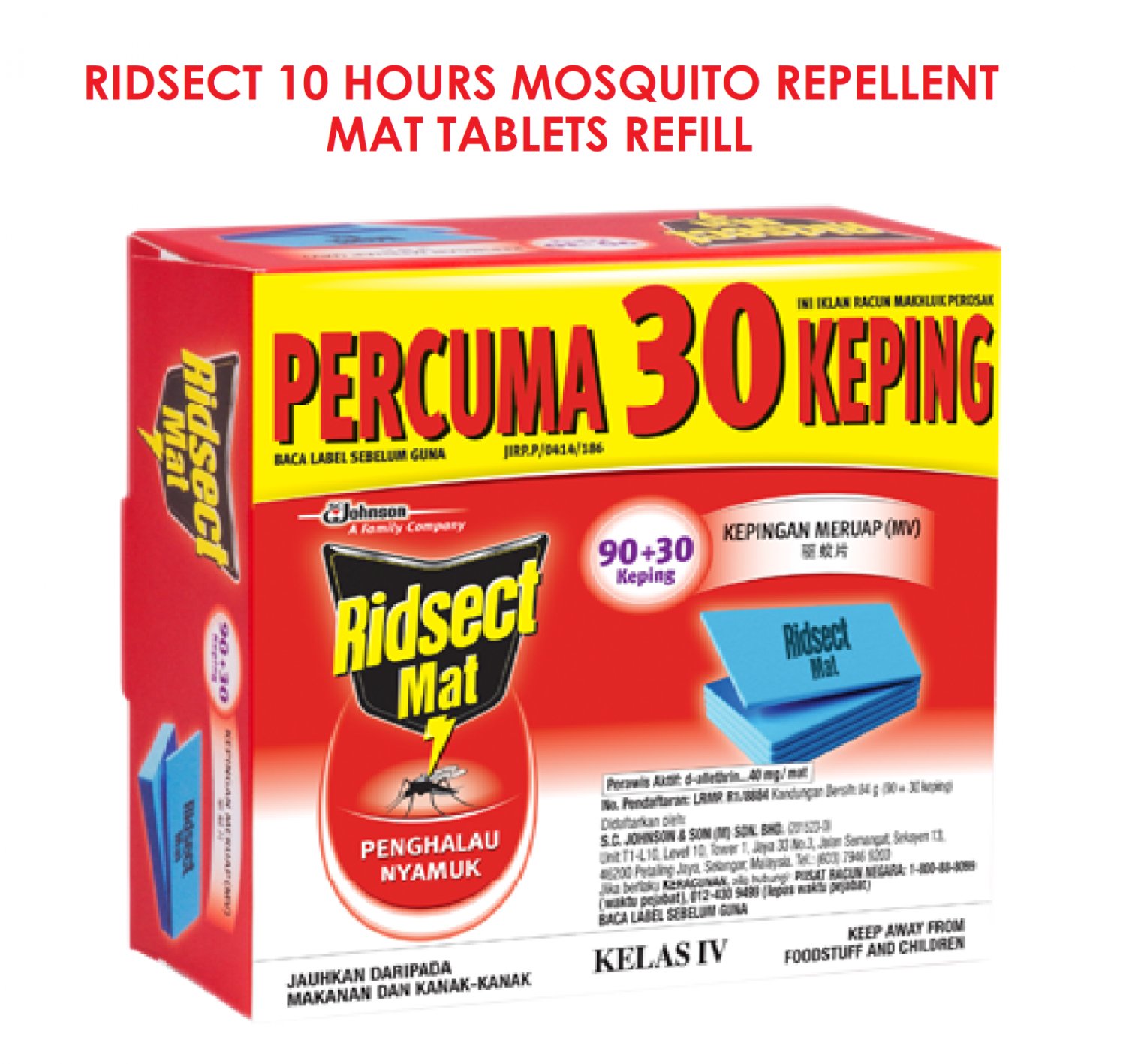 1x Mosquito Repellent Mat Refill Vape 120 pcs Ridsect Insect Bite ...