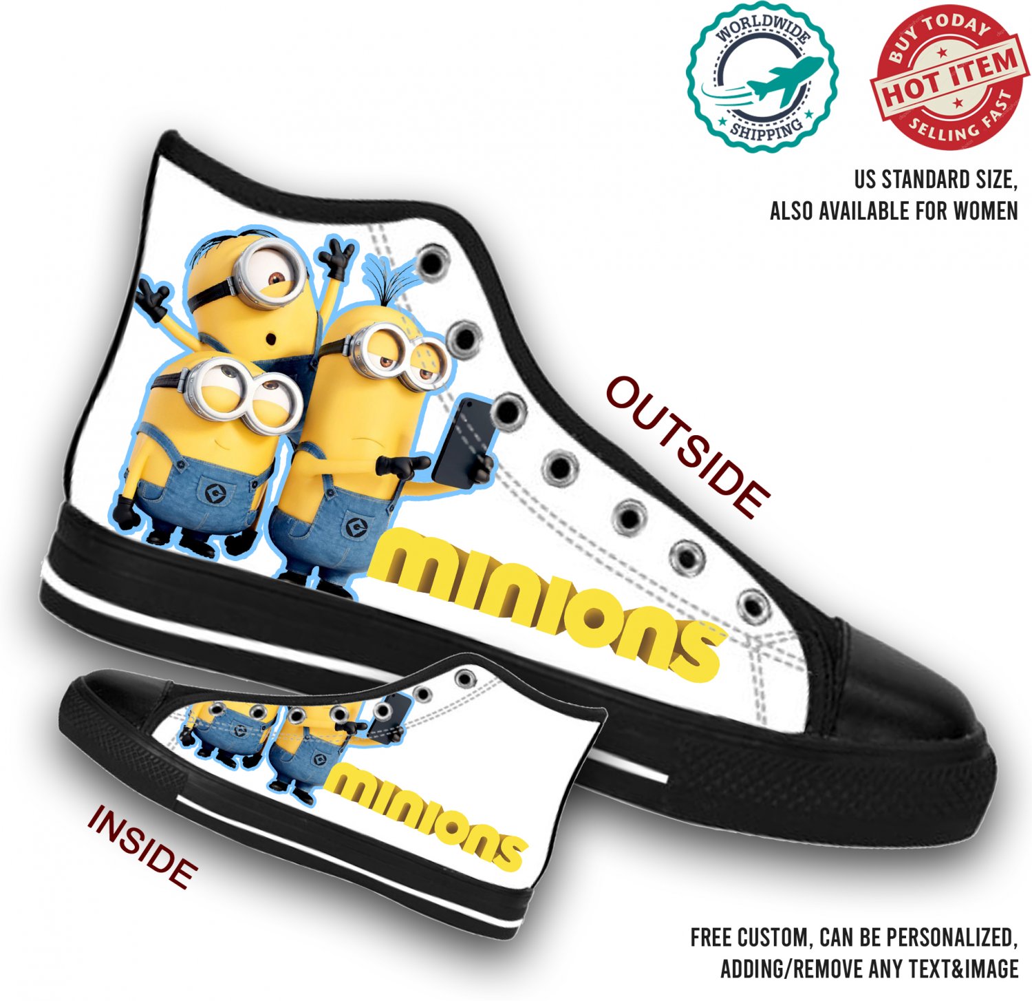 2 MINIONS, DESPICABLE ME, MIB shoes