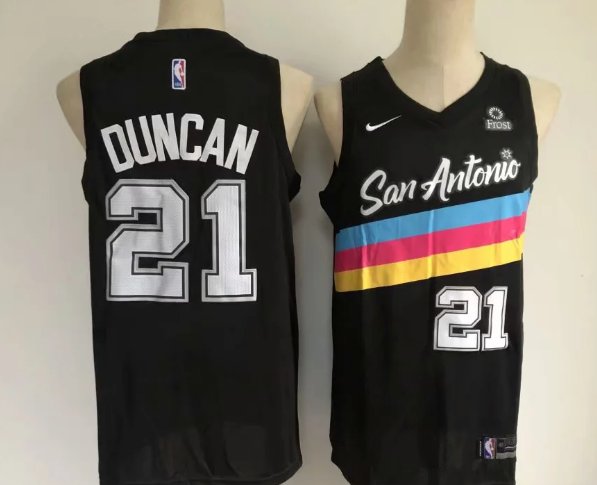 Nike San Antonio Spurs #21 Tim Duncan 2020-21 City Jersey Black