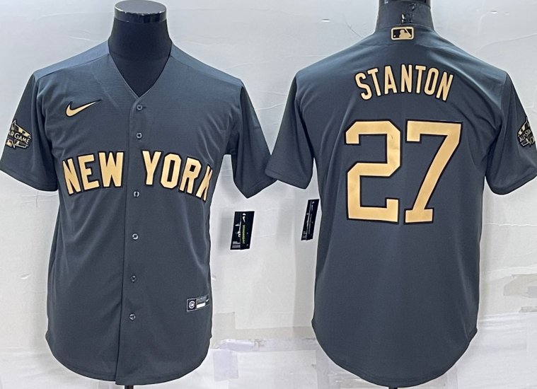 New York Yankees #27 Giancarlo Stanton 2022 All Star Jerseys Grey