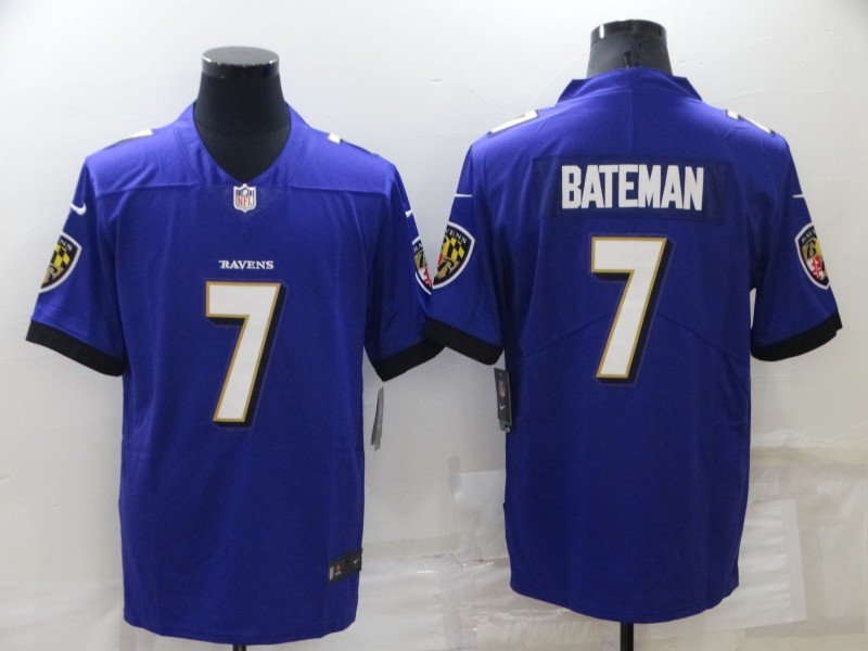 Baltimore Ravens #7 Rashod Bateman Vapor jerseys blue