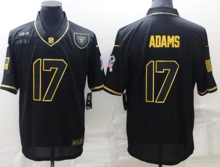 Las Vegas Raiders #17 Davante Adams Golden jerseys Black