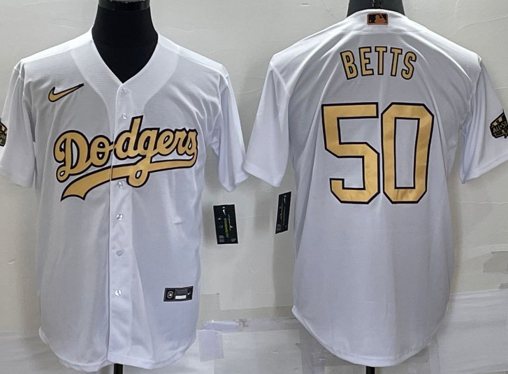 Los Angeles Dodgers #50 Mookie Betts 2022 All Star Jerseys White