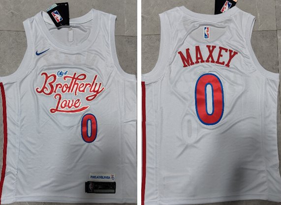 Philadelphia 76ers #0 Tyrese Maxey 2022-2023 City Jerseys White
