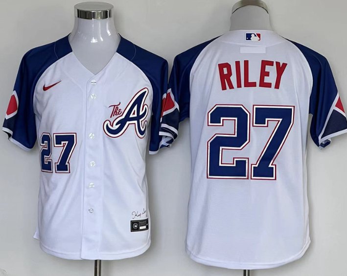 Atlanta Braves #27 Austin Riley City Cool Base Jersey White