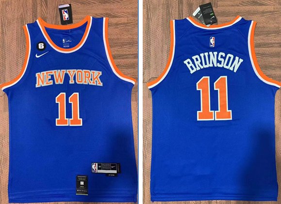 New York Knicks #11 Jalen Brunson Jersey Blue