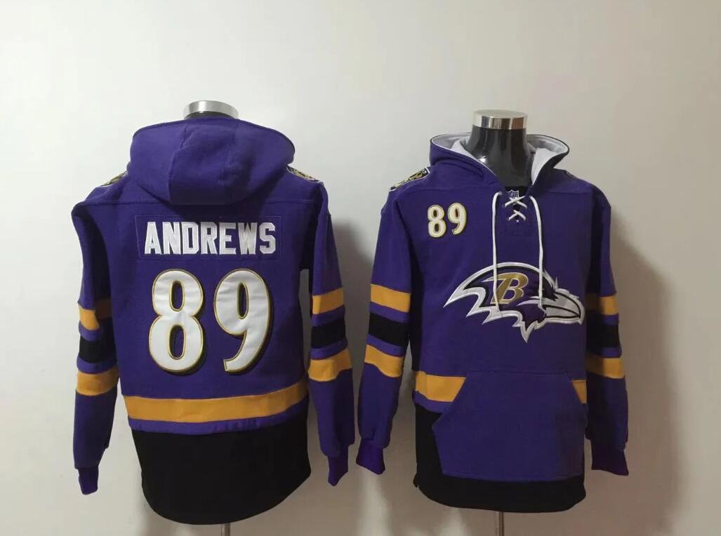 Baltimore Ravens #89 Mark Andrews Hoodies Purple