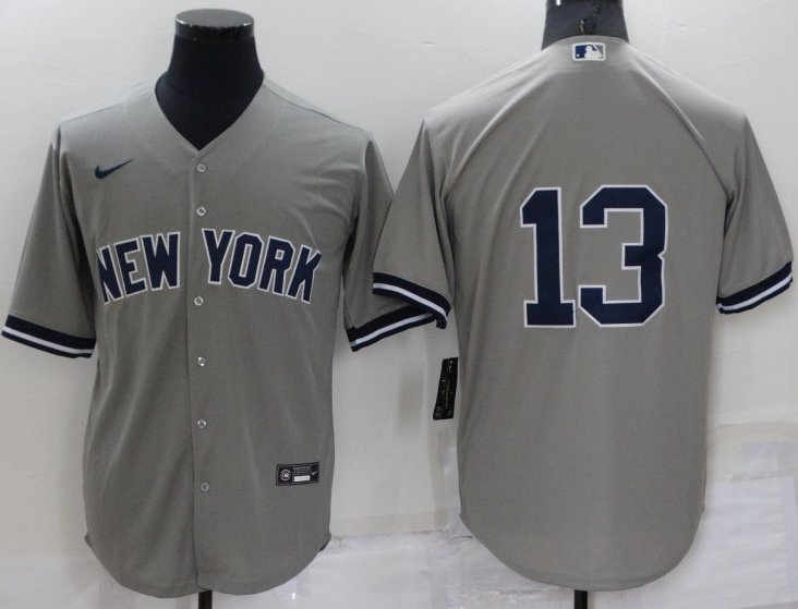 Nike New York Yankee #13 Cool Base Jersey Grey