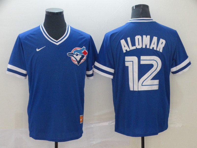 Toronto Blue Jays 12 Roberto Alomar Cooperstown Collection Legend V-Neck Jersey