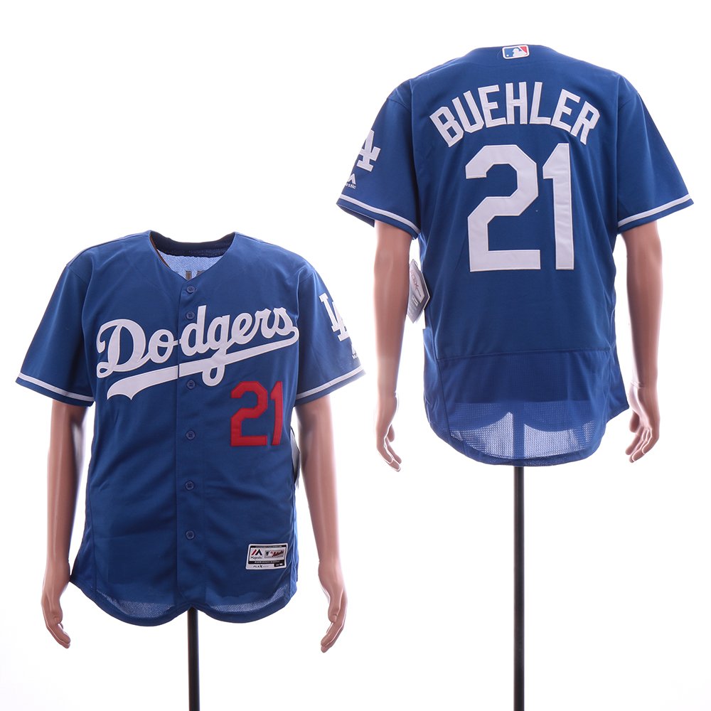 Los Angeles Dodgers 21 Walker Buehler Flex Base Jersey Blue