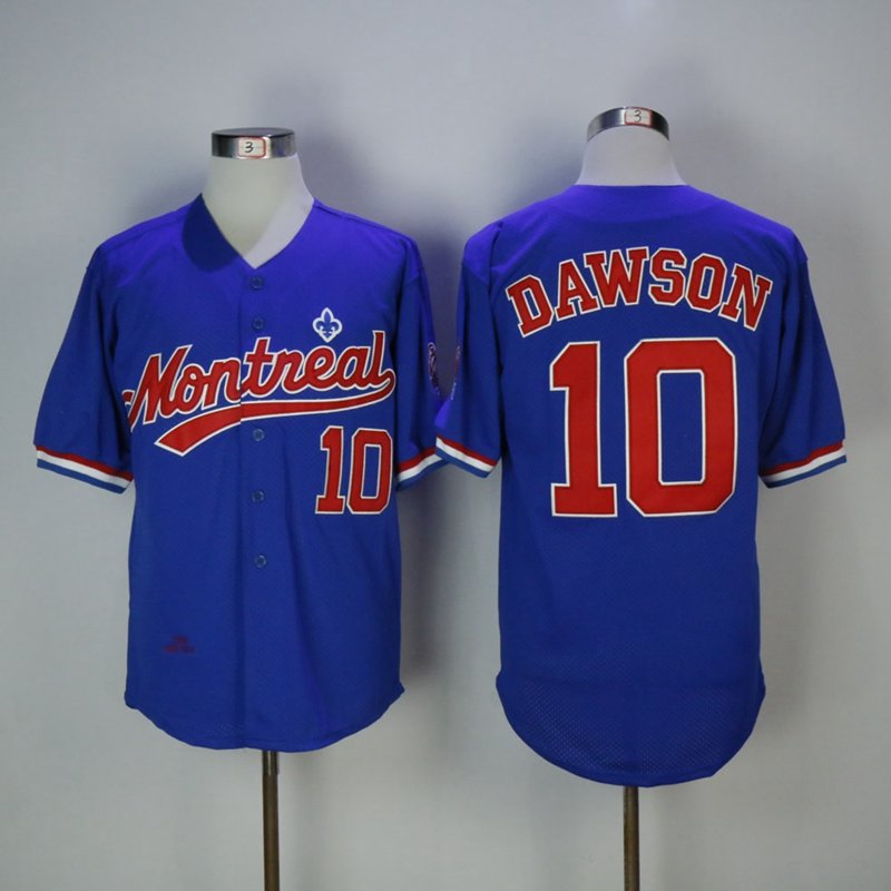 Montreal Expos 10 Andre Dawson Baseball Jersey Color blue BP version of ...