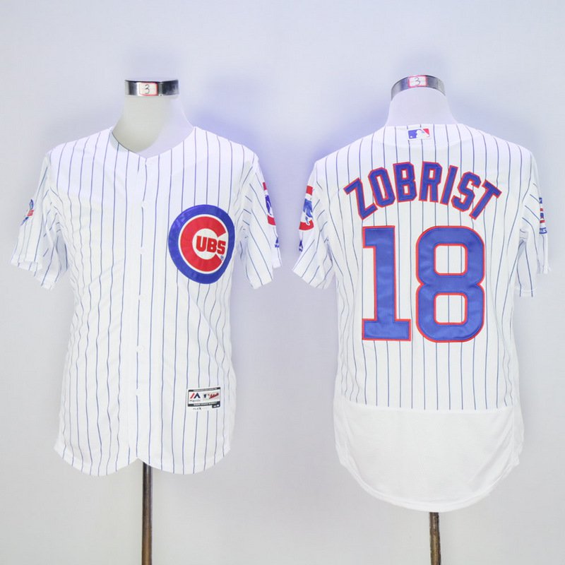 Chicago Cubs 18 Ben Zobrist Flexbase Baseball Jersey White