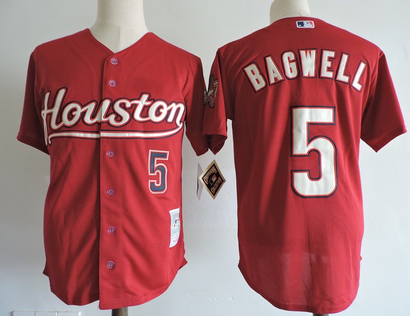 Houston Astros 5 Jeff Bagwell Baseball Jersey Red Retro