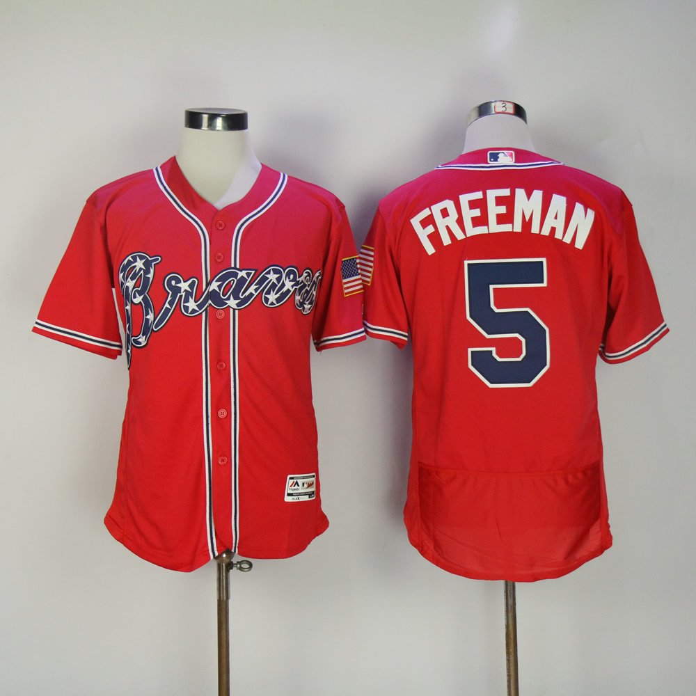 Atlanta Braves 5 Freddie Freeman Flexbase Baseball Jersey Red