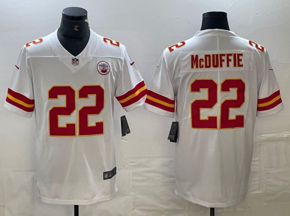 Kansas City Chiefs #22 Trent McDuffie jerseys White