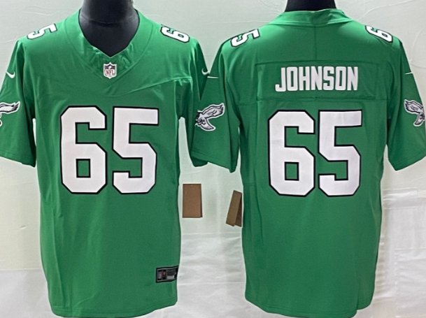 Philadelphia Eagles #65 Lane Johnson Vapor F.U.S.E. jerseys Kelly Green