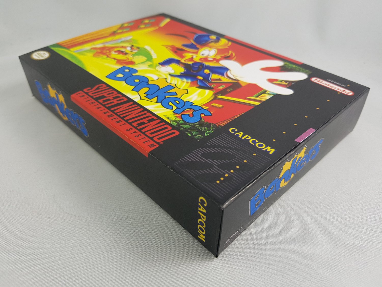 BONKERS - SNES, Super Nintendo Custom Replacement Box optional w/ Insert Tray & PVC Protector