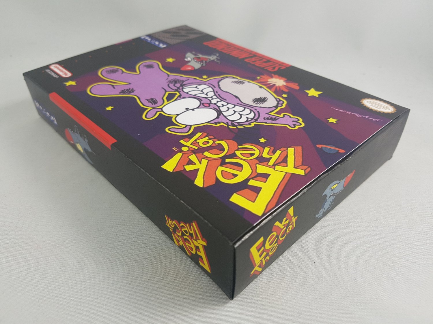 EEK! THE CAT - SNES, Super Nintendo Custom Replacement Box optional w/ Insert Tray & PVC Protector