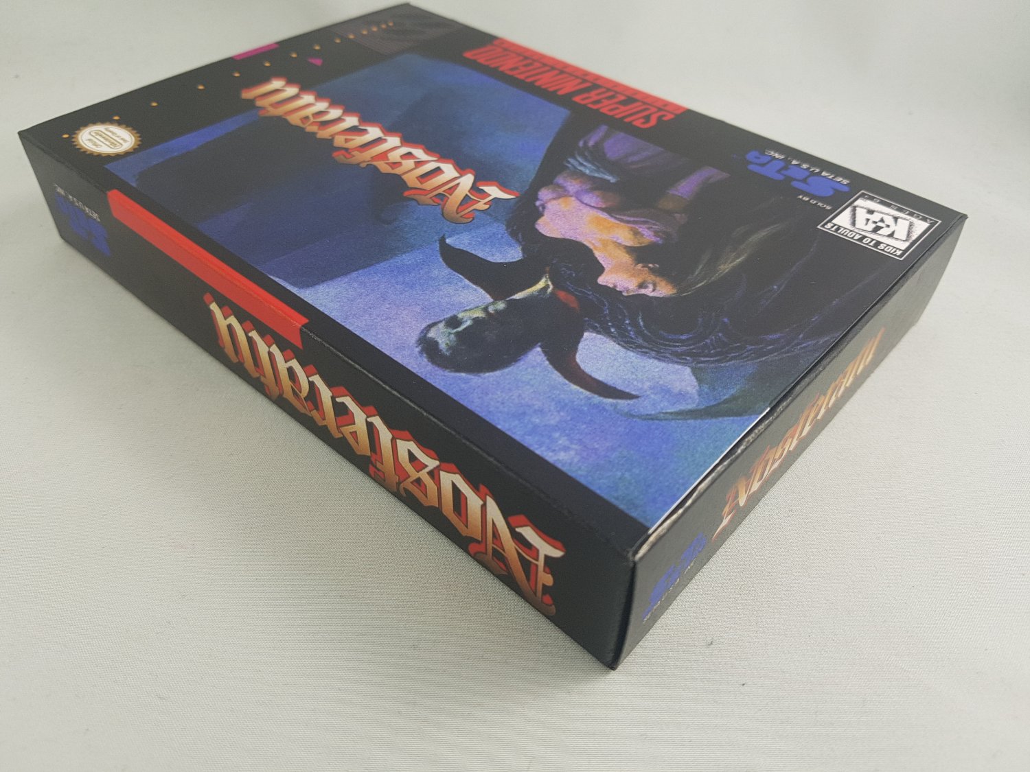 NOSFERATU - SNES, Super Nintendo Custom Replacement Box optional w/ Insert Tray & PVC Protector