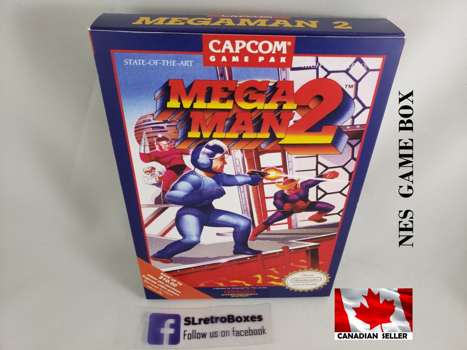 MEGA MAN 2 - NES, Nintendo Custom replacement BOX optional w/ Dust ...