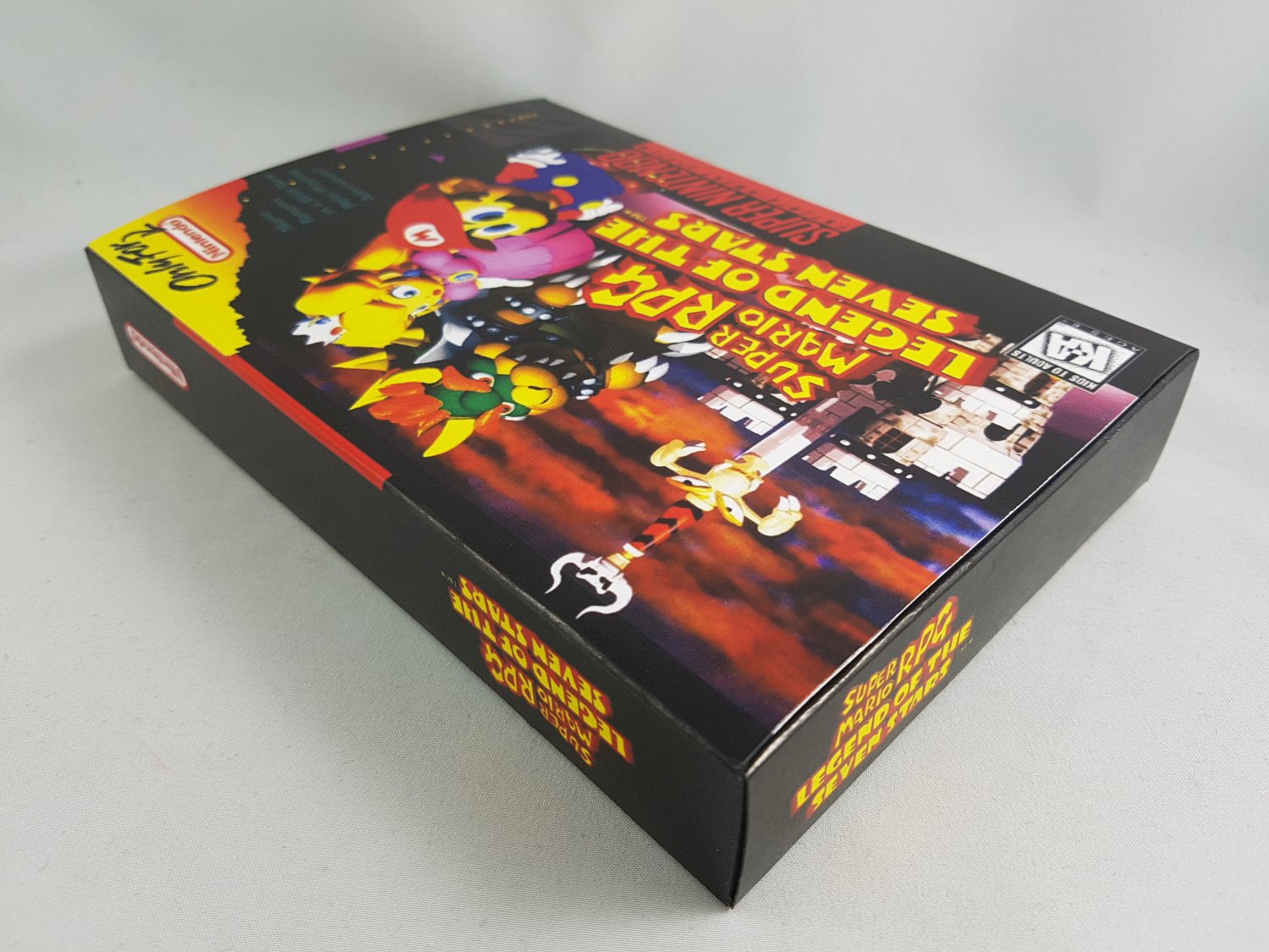 SUPER MARIO RPG - SNES, Super Nintendo Custom replica Box optional w/ Insert Tray & PVC Protector