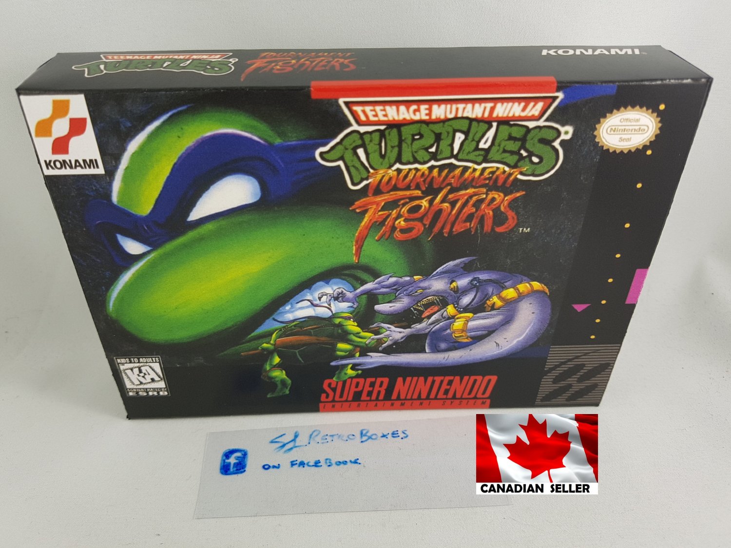 TMNT: TOURNAMENT FIGHTERS - SNES, Super Nintendo Custom Box optional w/ Insert Tray & PVC Protect