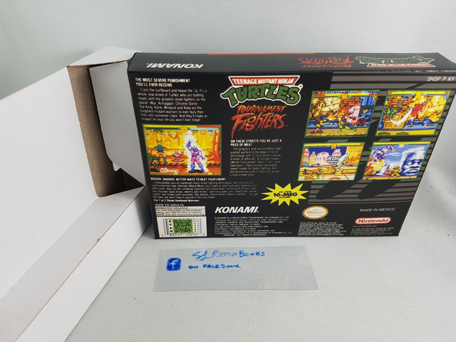 TMNT: TOURNAMENT FIGHTERS - SNES, Super Nintendo Custom Box optional w/ Insert Tray & PVC Protect