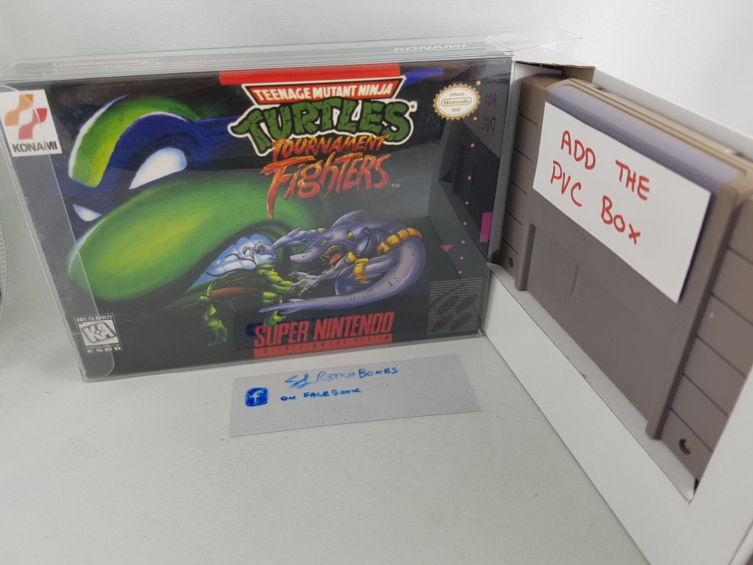 TMNT: TOURNAMENT FIGHTERS - SNES, Super Nintendo Custom Box optional w/ Insert Tray & PVC Protect
