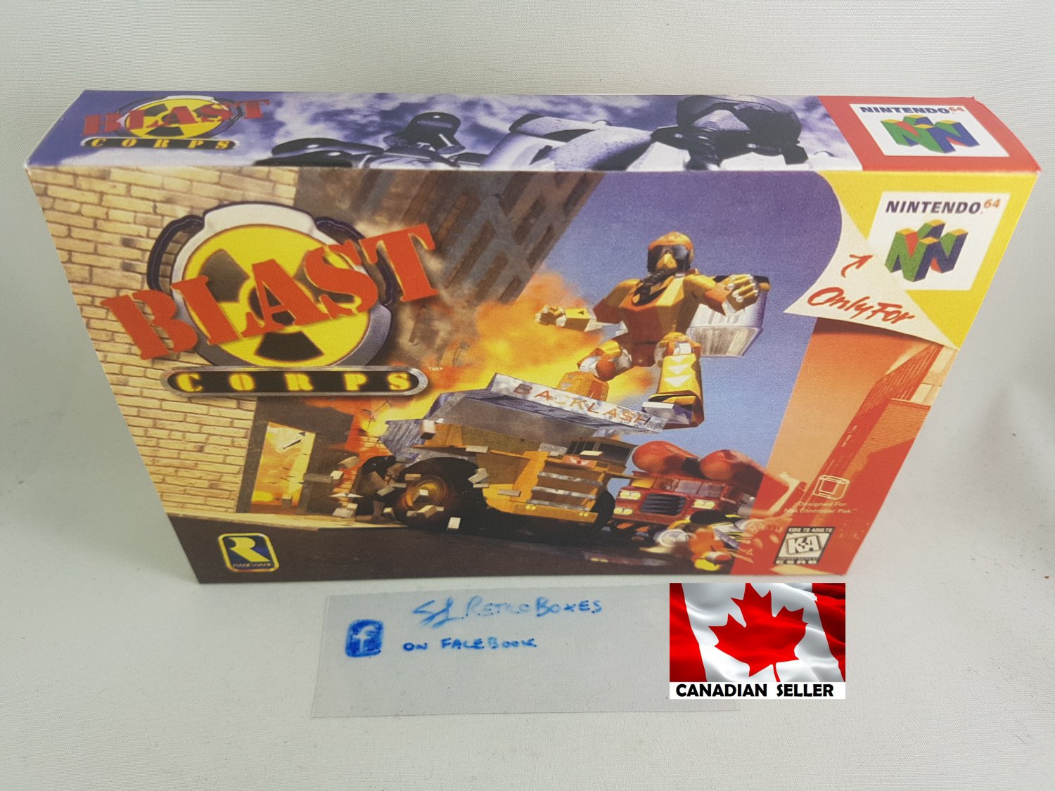 BLAST CORPS - N64, Nintendo64 Custom replacement Box optional w/ Insert ...