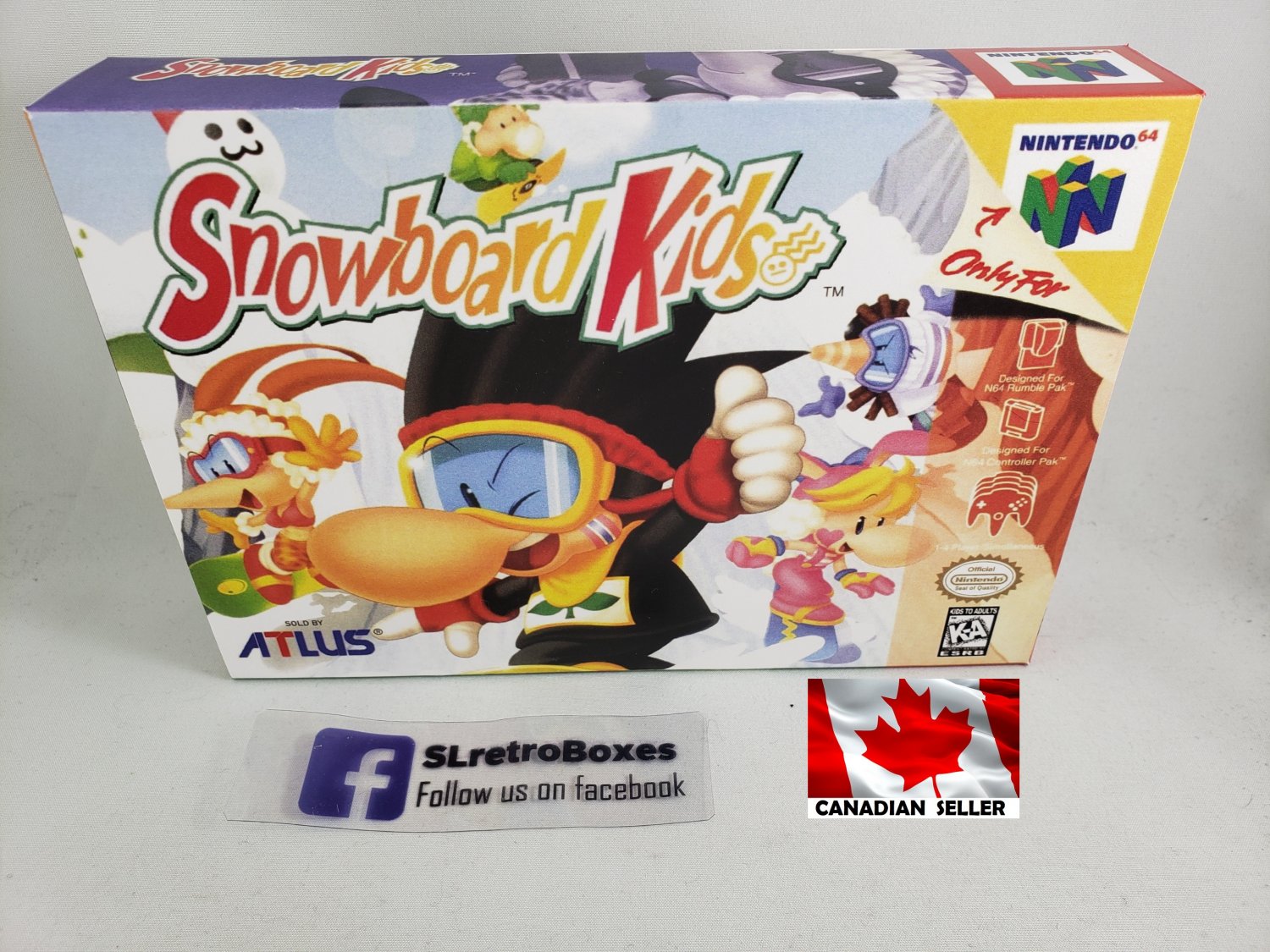 SNOWBOARD KIDS - N64, Nintendo64 Custom replacement Box optional w ...