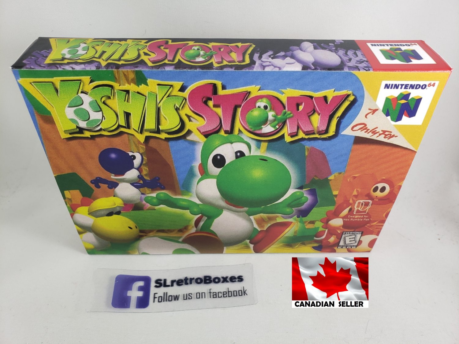 YOSHI'S STORY - N64, Nintendo64 Custom replacement Box optional w ...