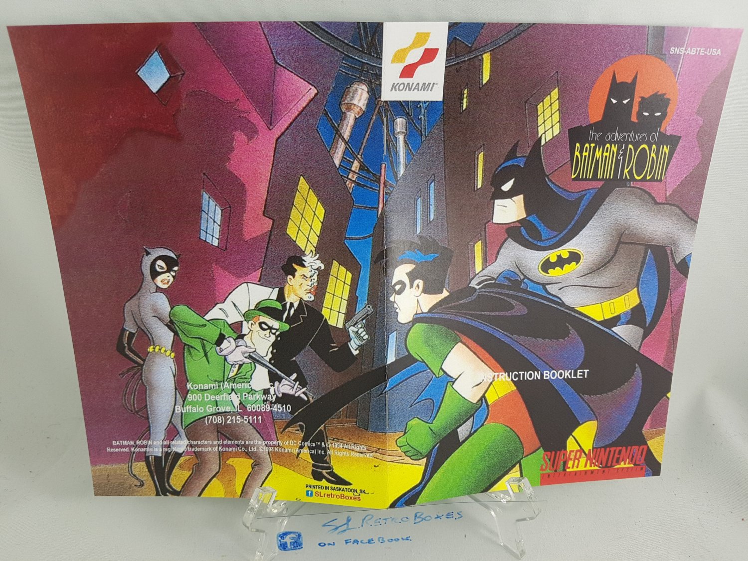 MANUAL SNES - ADVENTURES OF BATMAN & ROBIN - Super Nintendo Replacement ...