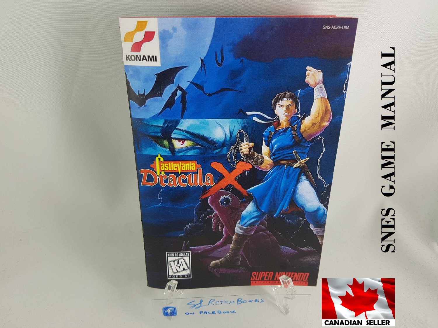 MANUAL SNES - CASTLEVANIA DRACULA X - Super Nintendo Replacement ...