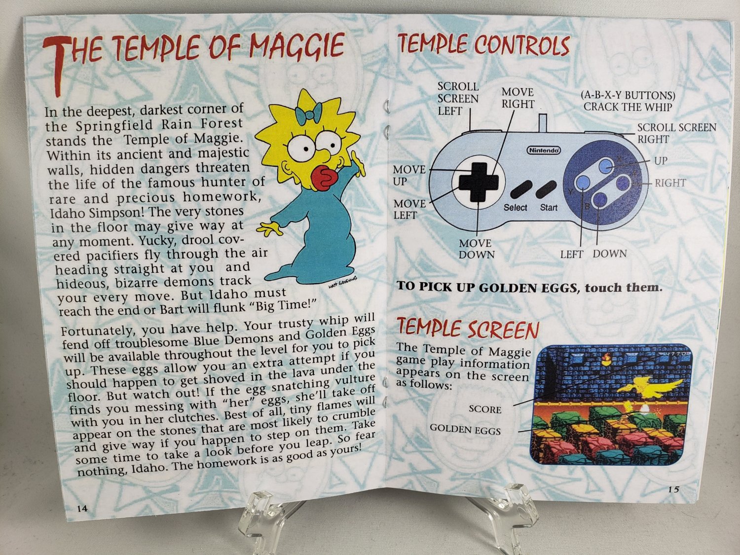 MANUAL SNES - SIMPSONS BART'S NIGHTMARE - Super Nintendo Replacement ...