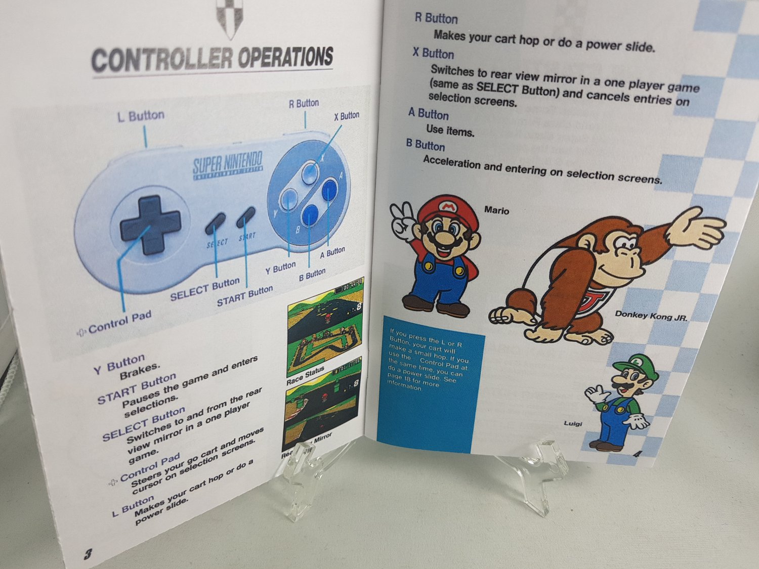 MANUAL SNES - SUPER MARIO KART - Super Nintendo Replacement Instruction ...