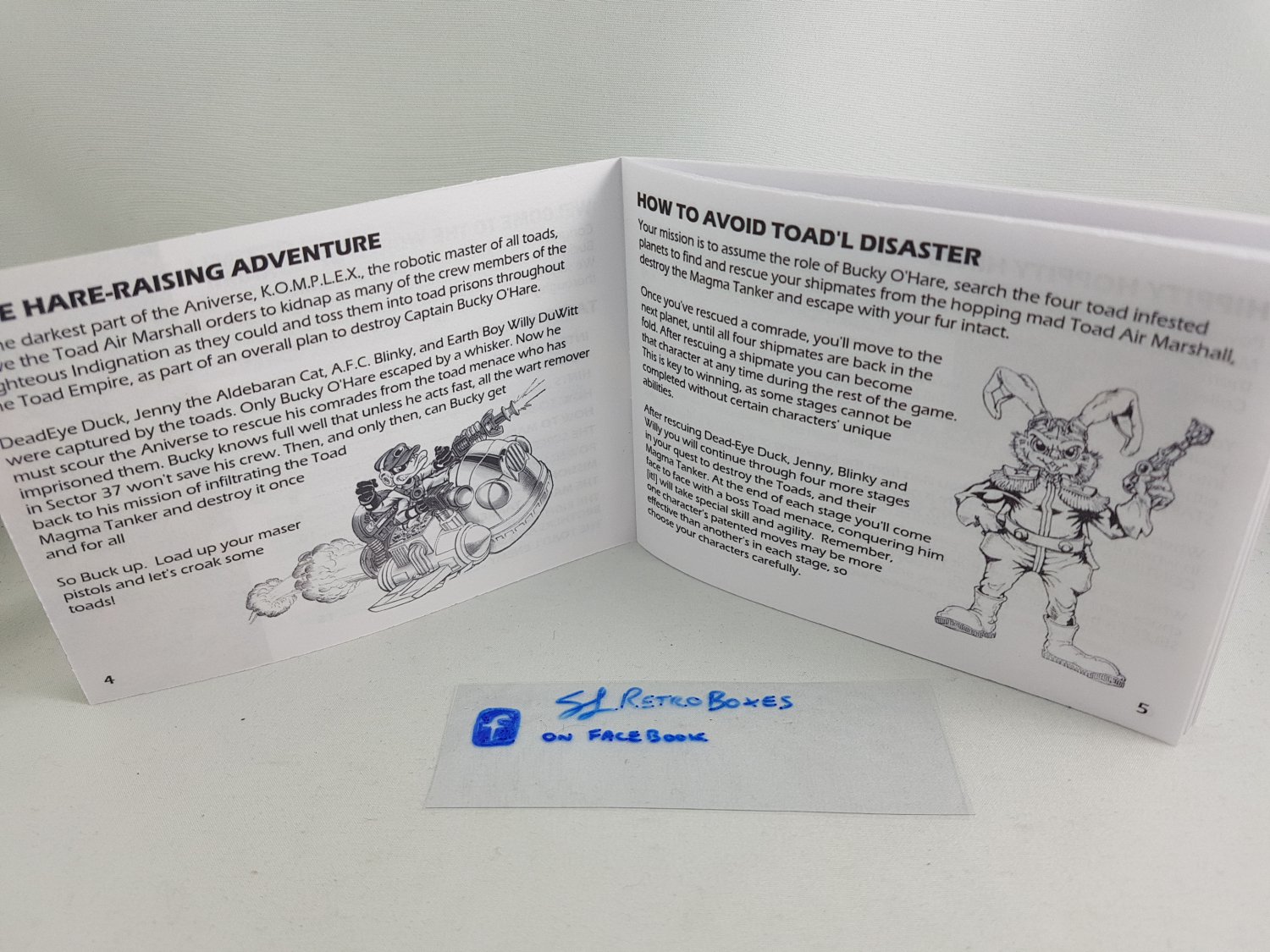 MANUAL NES - BUCKY O HARE - Nintendo Replacement Instruction Manual Booklet