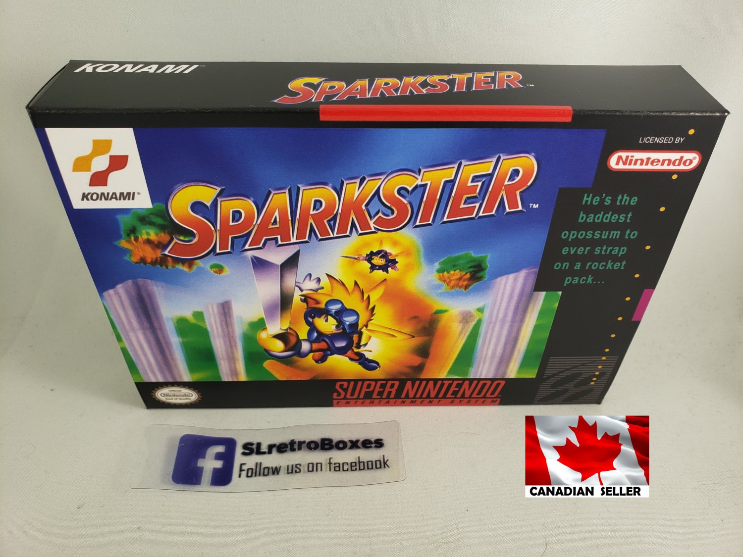 SPARKSTER - SNES, Super Nintendo Custom Box optional w/ Insert Tray & PVC Protector