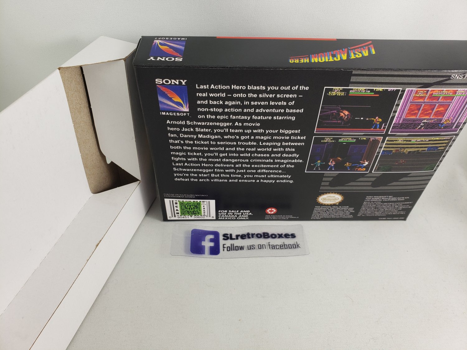 LAST ACTION HERO - SNES, Super Nintendo Custom replacement Box optional ...