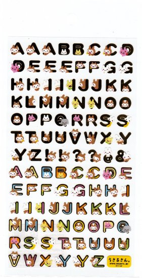 Media Factory Japan Usarusan Alphabet Sticker Sheet Kawaii