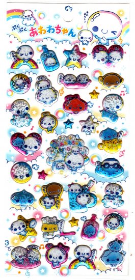 Kamio Japan Awawa Chan Puffy Sticker Sheet (G) Kawaii