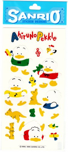 Sanrio Japan Ahiru No Pekkle Sticker Sheet 1995 Kawaii