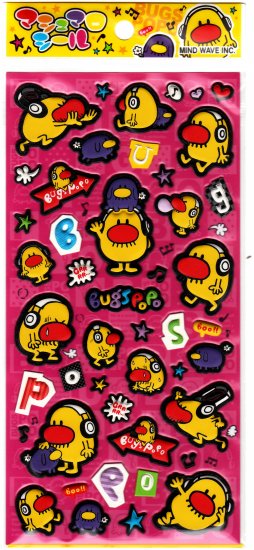 Mind Wave Japan Bugs Popo Puffy Sticker Sheet Kawaii