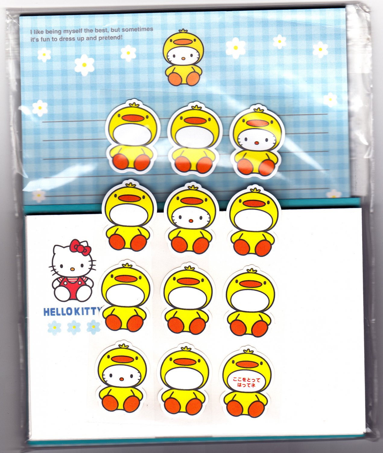 Sanrio Japan Hello Kitty Chick Letter Set with Stickers 1999 Kawaii