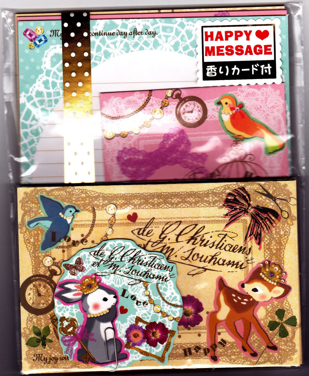 Kamio Japan Love Happy Letter Set with Stickers Kawaii