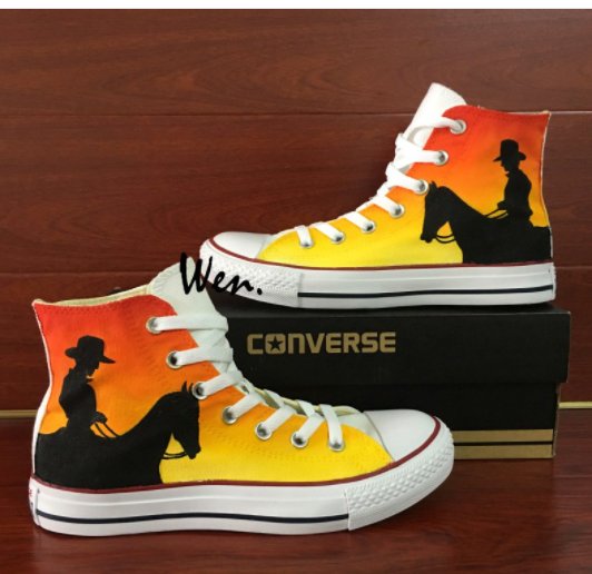 Hand Painted Converse Original Design Cowboy Graffiti Shoes Unisex ...