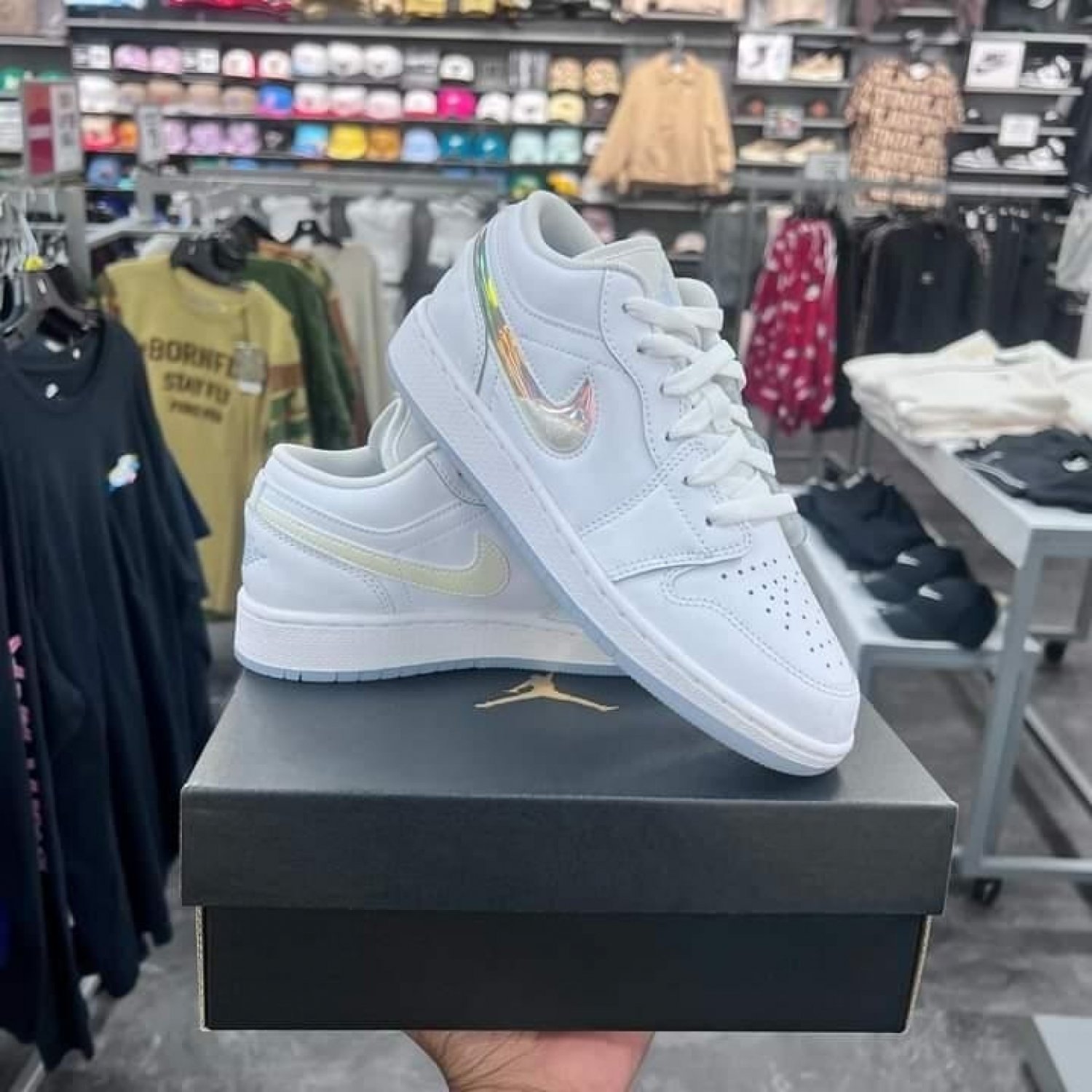 Nike Air Jordan 1 Low 'Frozen Glitter Swoosh'