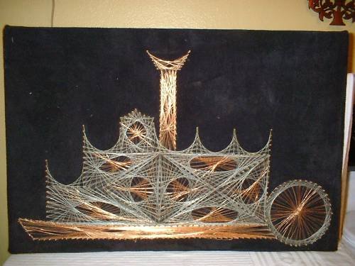Large Tramp Art Copper Wire String Art Wall Hanging