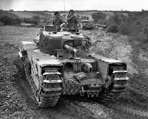 Tank on the Battlefield During WWII Photo